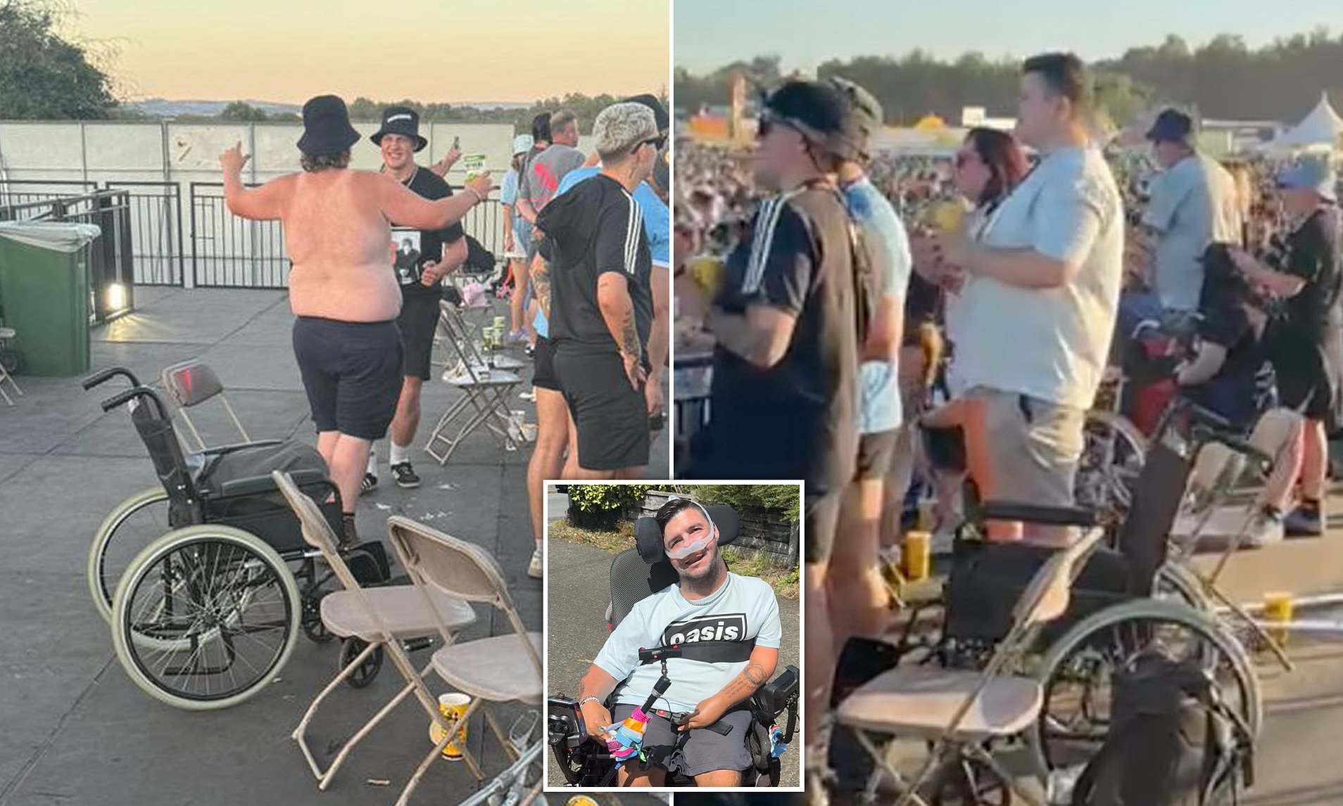 Stand by me! Moment dozens of 'disabled' Oasis fans get out of ...