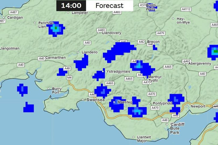 Wales' weather maps for first seven days of school summer holidays