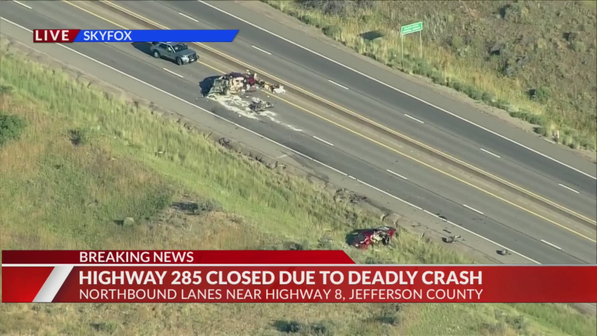 US 285 northbound closed south of Morrison after deadly 3-vehicle crash
