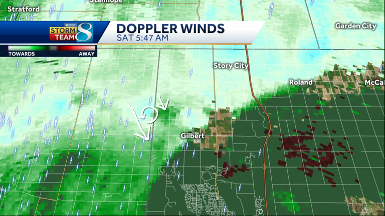 Satellite data shows track of Saturday's tornado in Story County