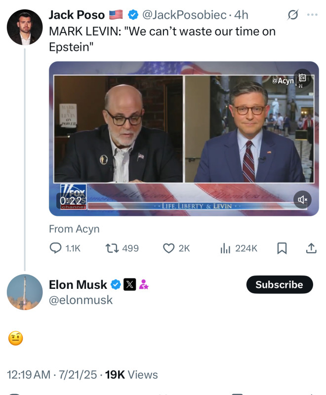 2 More Tweets— Elon Musk Reacts to MAGA Epstein Files Coverup