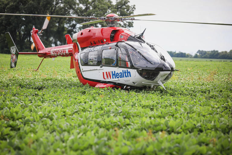 Elderly man trapped for hours under tractor airlifted to Rockford hospital
