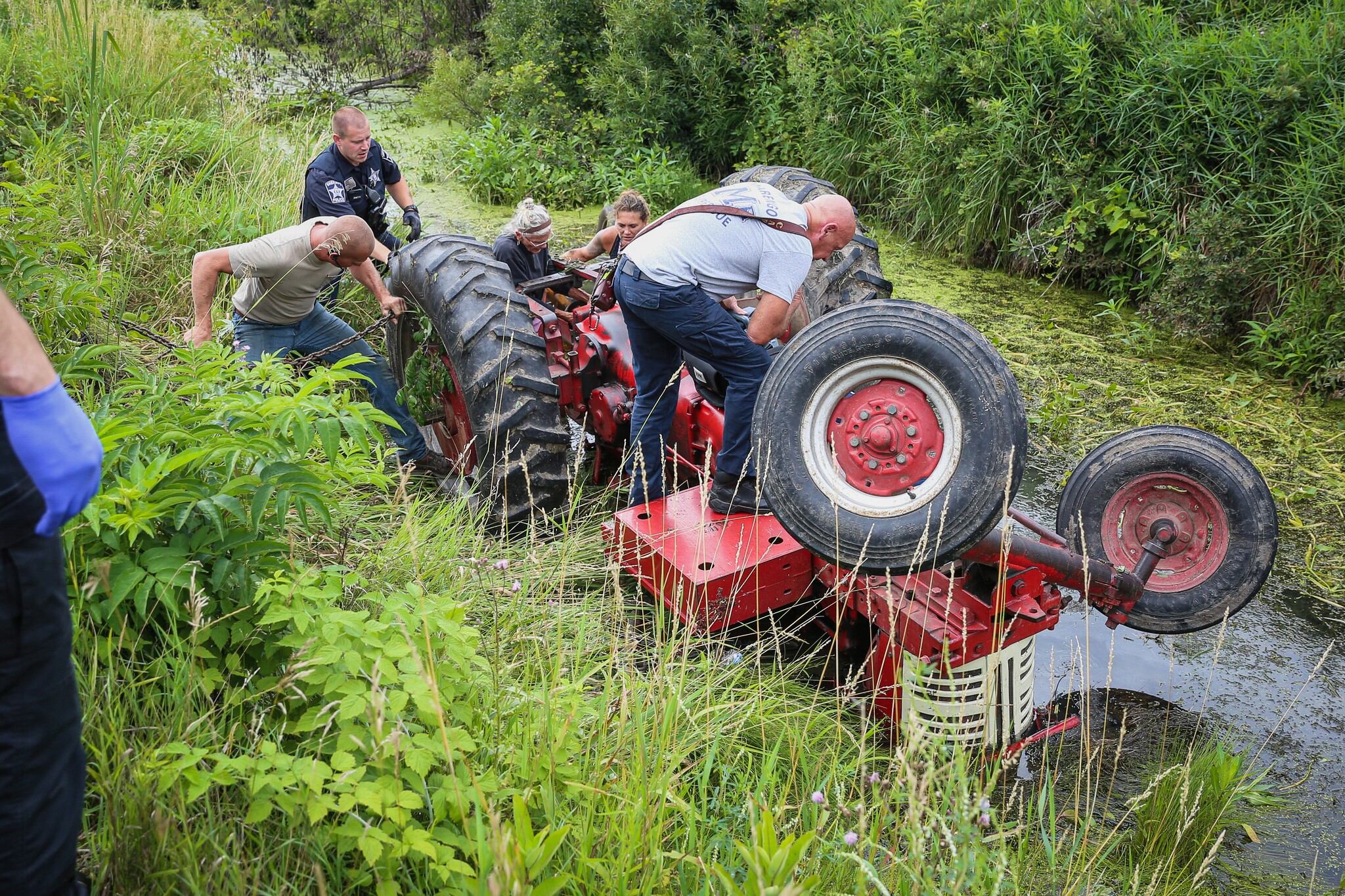 Elderly man trapped for hours under tractor airlifted to Rockford hospital