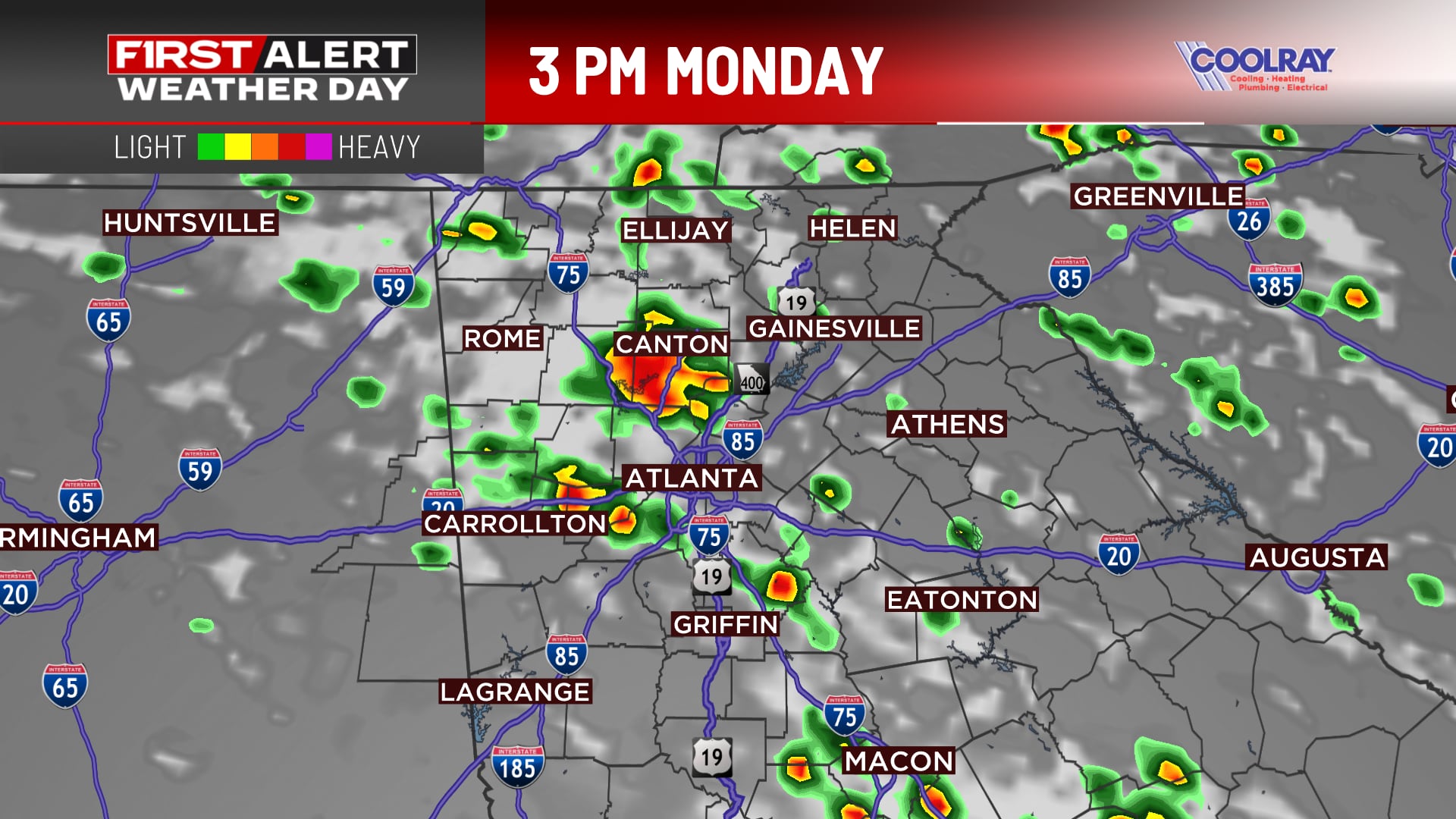 UPDATES: Pop up storms scattered around north Georgia