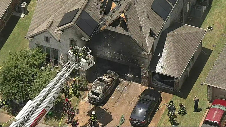 Tesla sparks house fire in Lewisville, officials say