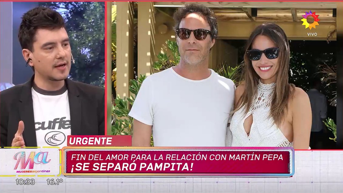 Reconocido periodista revela que Pampita se separó de Martín Pepa