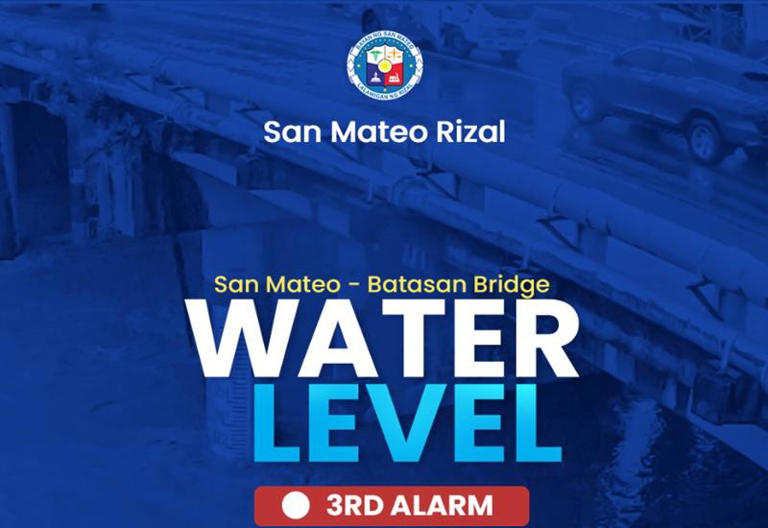 San Mateo-Batasan Bridge water level raised to 3rd alarm