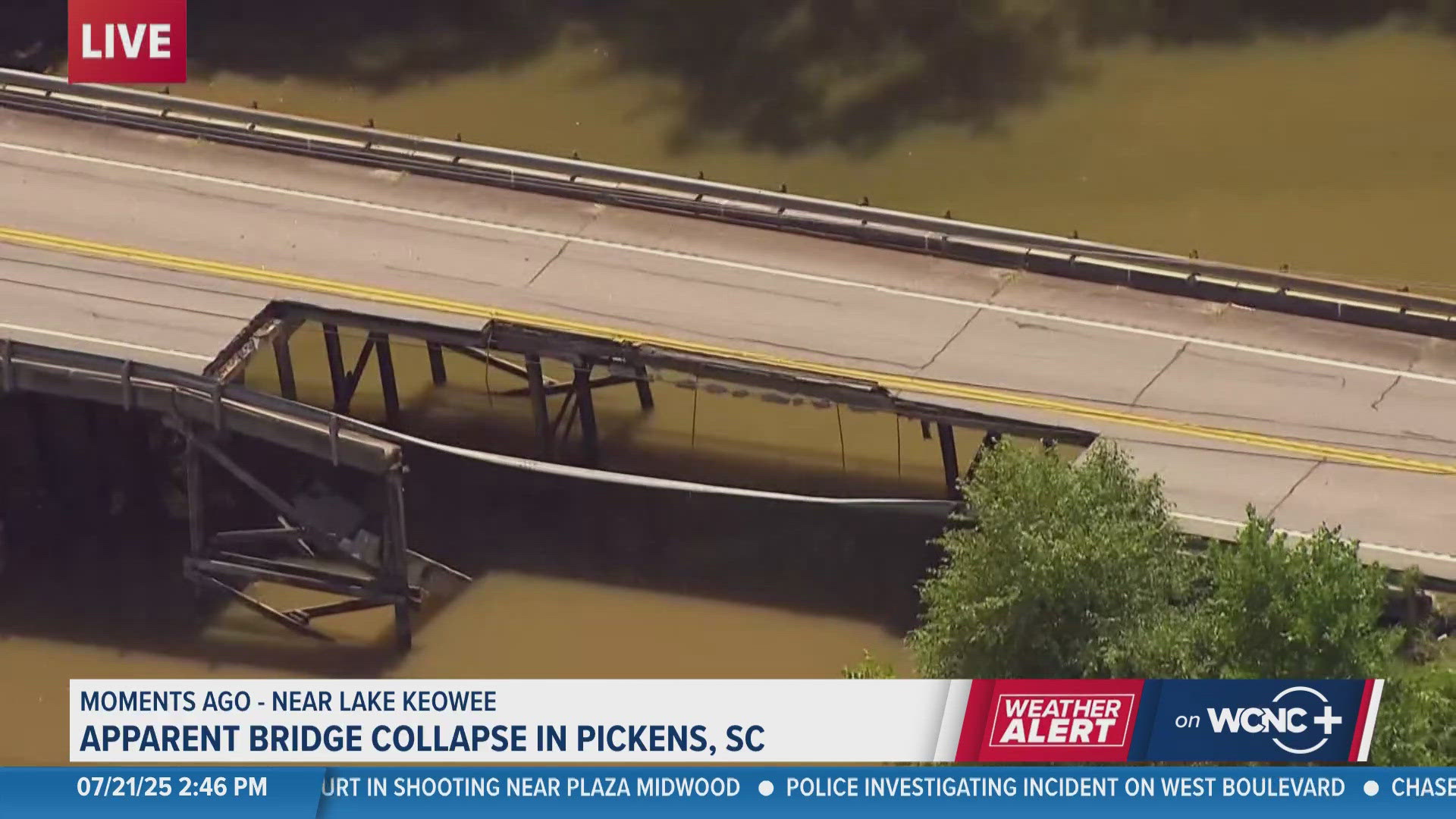 Apparent bridge collapse in South Carolina