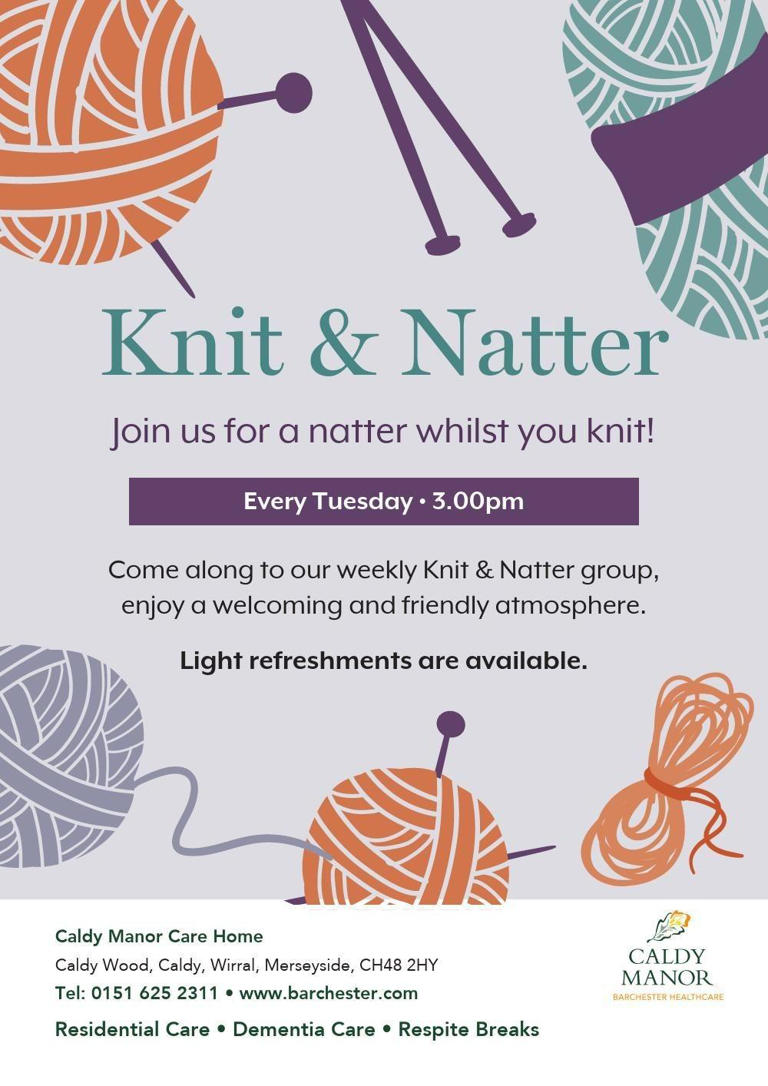 Local care home hosts free community knit and natter