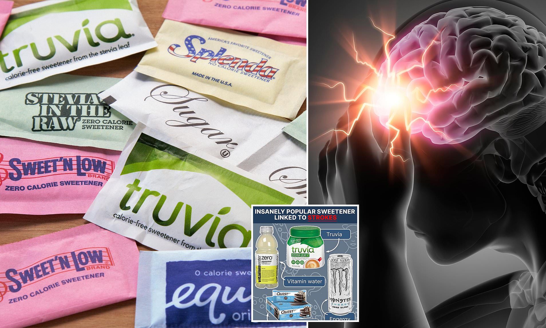 Sweetener in DOZENS of 'healthy' low-cal foods increases risk of stroke ...