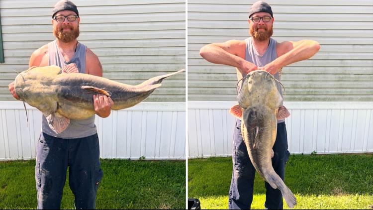 Man sets new Michigan record for largest flathead catfish