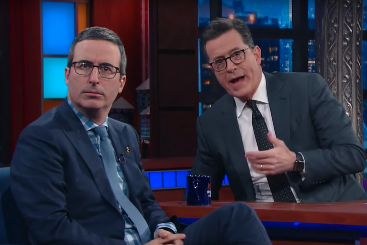 John Oliver mourns ‘incredibly sad’ cancellation of Stephen Colbert’s ...