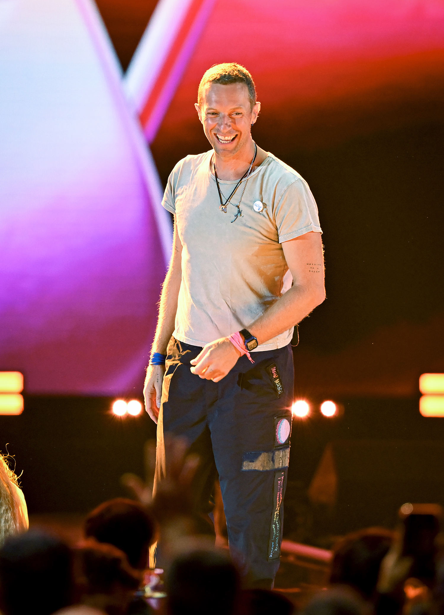 See Chris Martin's Funny Warning to Crowd at Coldplay Concert