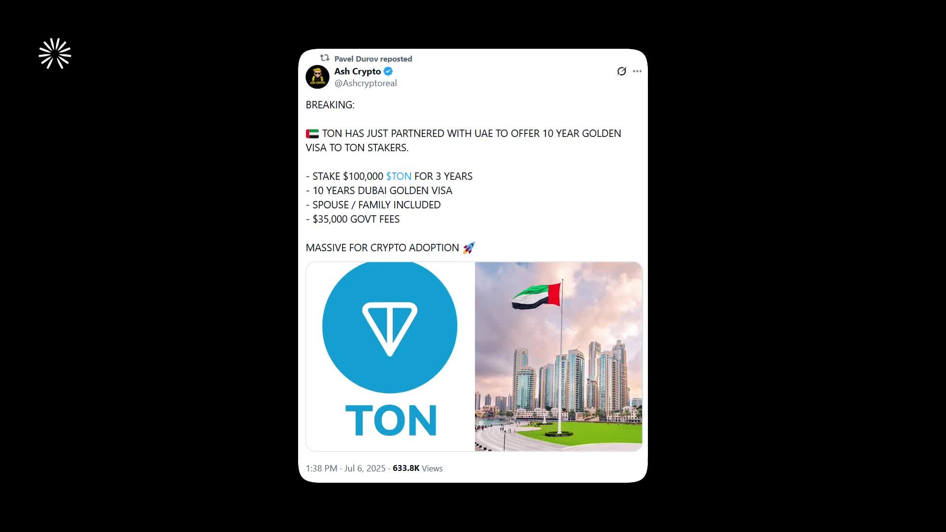 TON issues golden visa to stakers