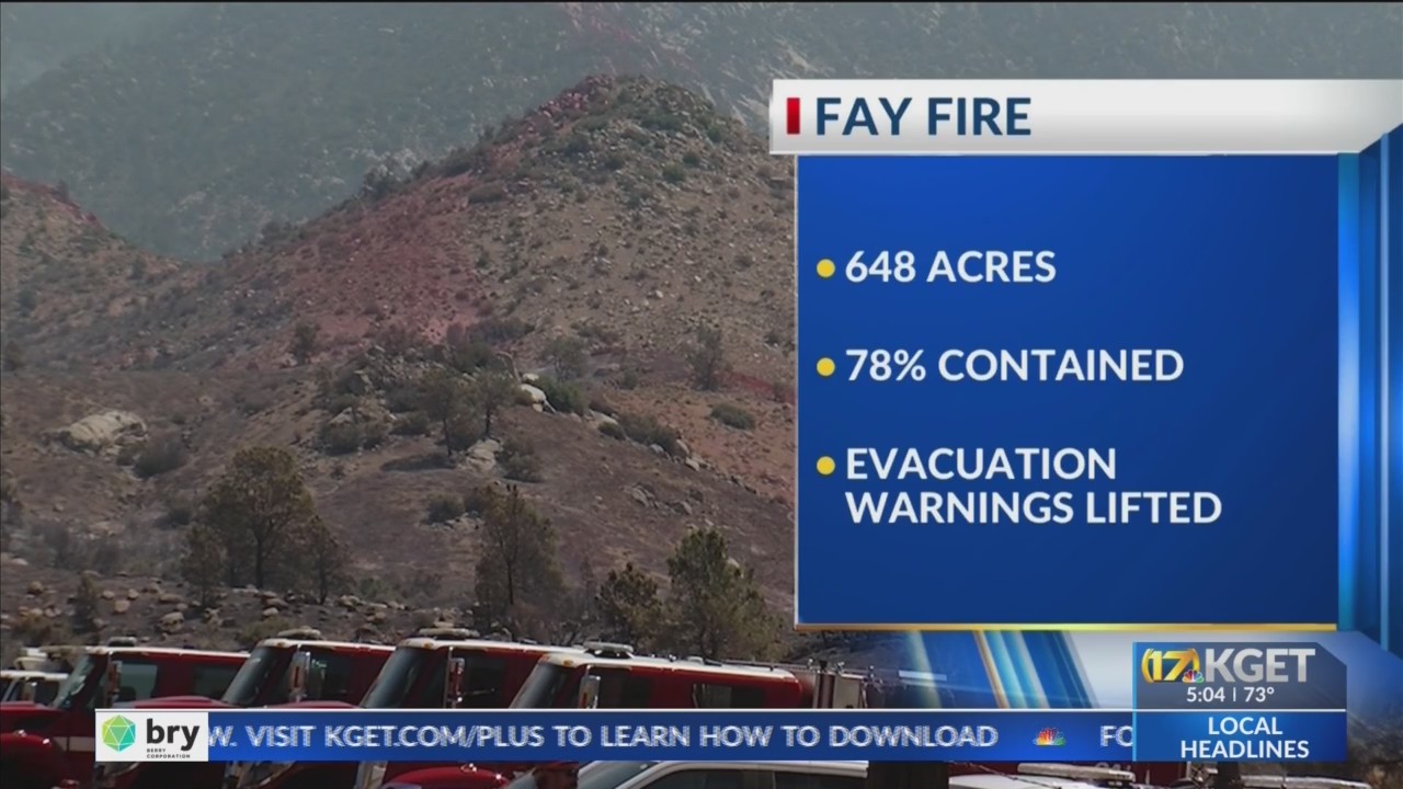 Fay Fire burns 648 acres; Evacuation warnings lifted