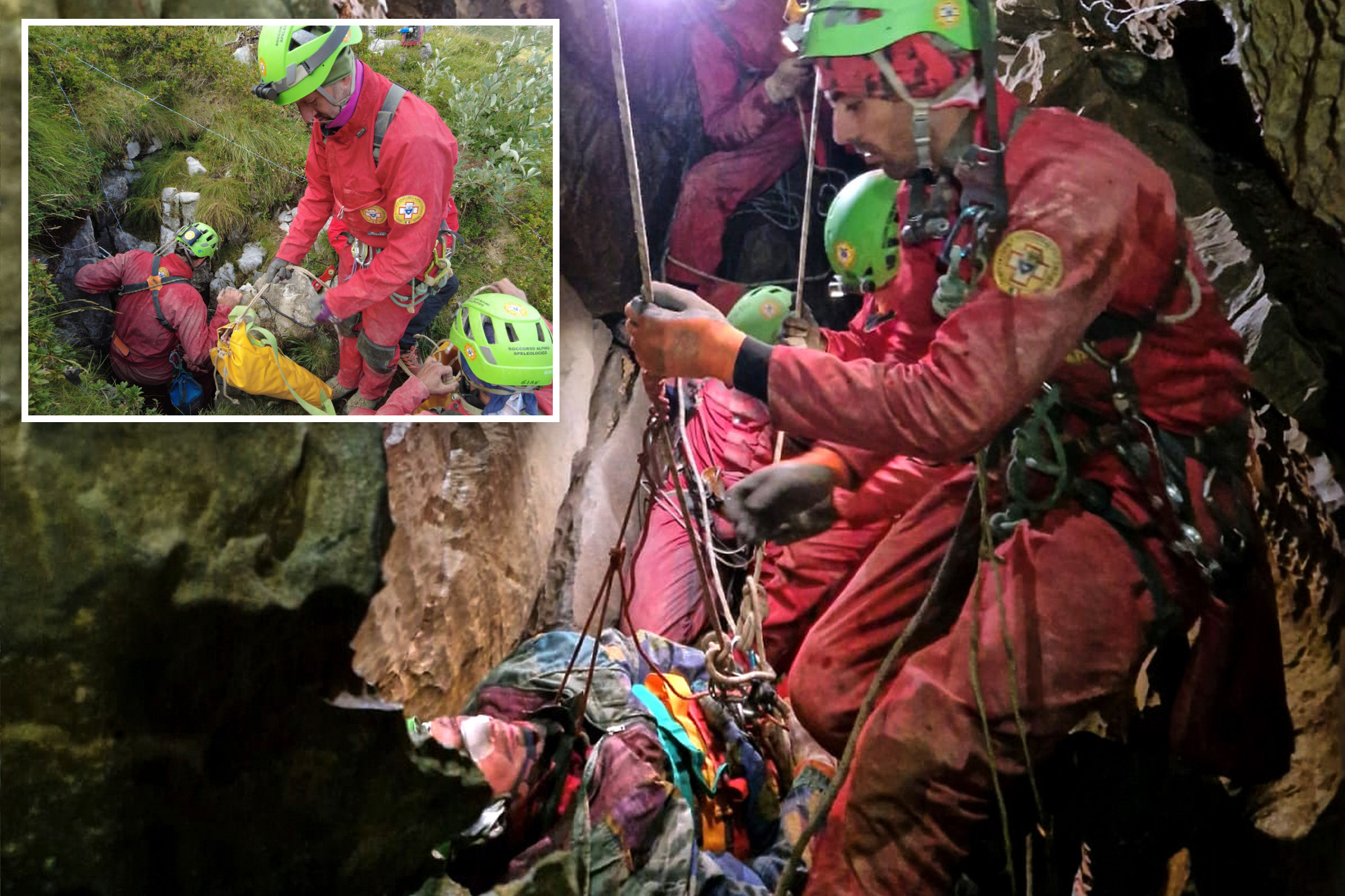 Rescuers work to free an injured cave explorer trapped more than 130 ...
