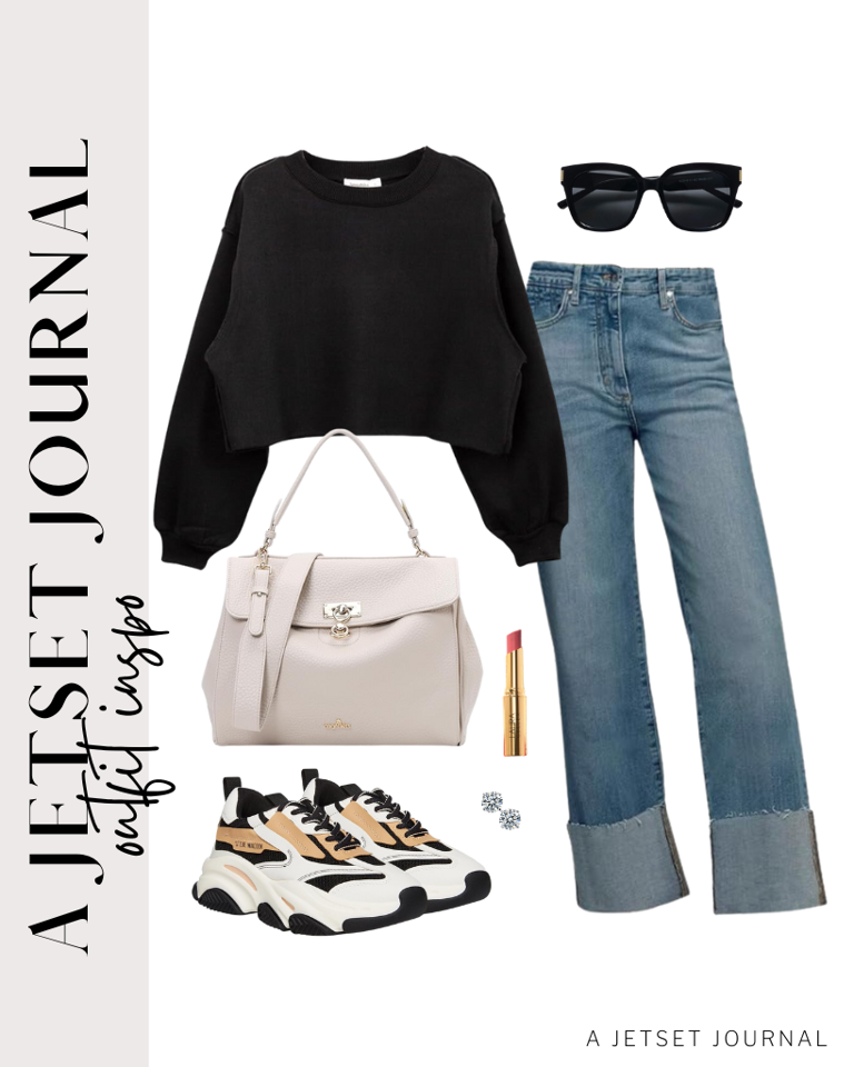 Outfit Ideas With Jeans and Simple Cropped Sweatshirts