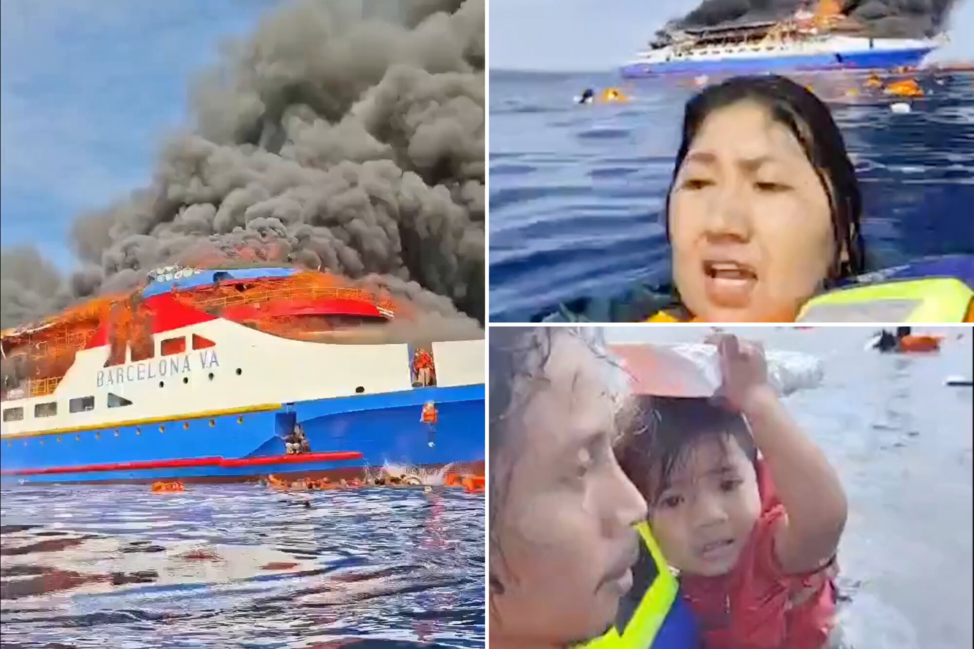 Ship carrying hundreds catches fire in Indonesia as frightened ...