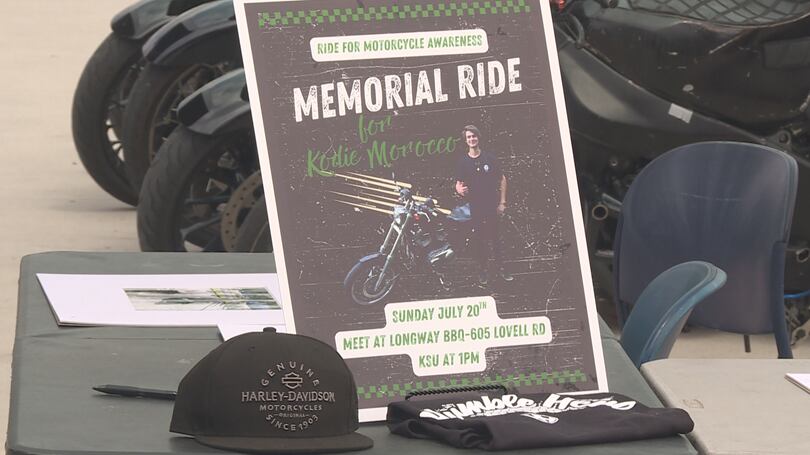 Motorcycle community celebrating the life of a fallen biker