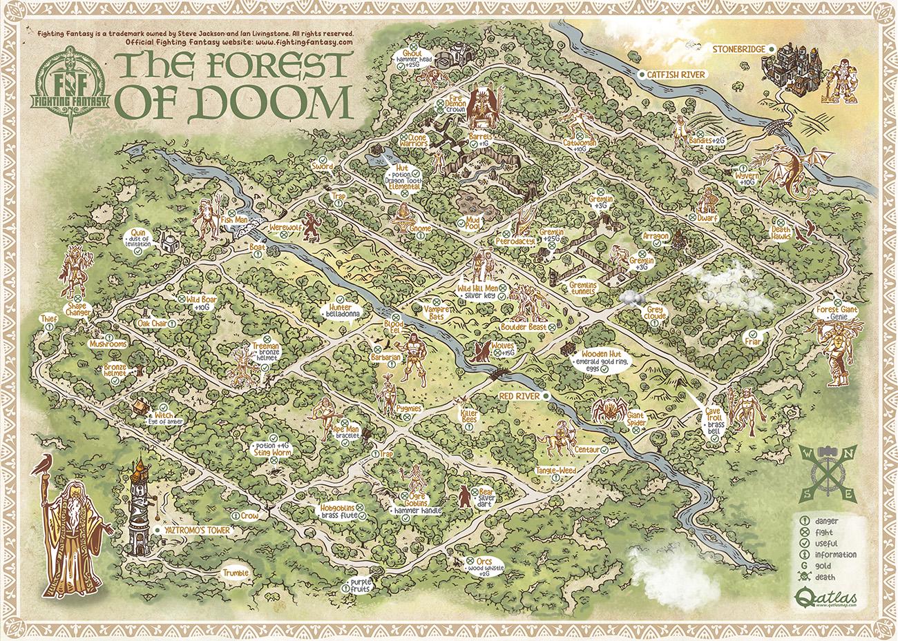 Gorgeous maps of classic Fighting Fantasy gamebooks
