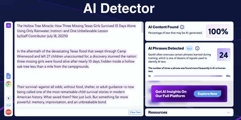 3 missing girls found alive in hollow tree 10 days after Texas floods?