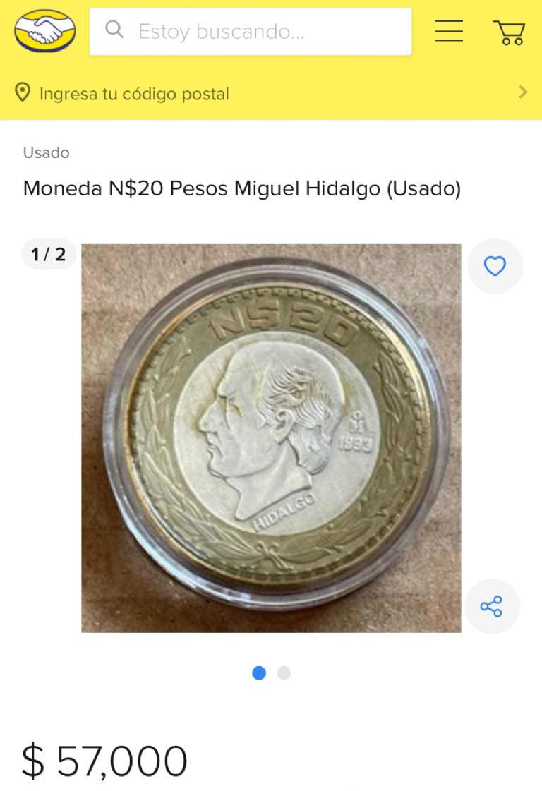 La moneda de 20 pesos que se vende en miles porque fue la primera en ...