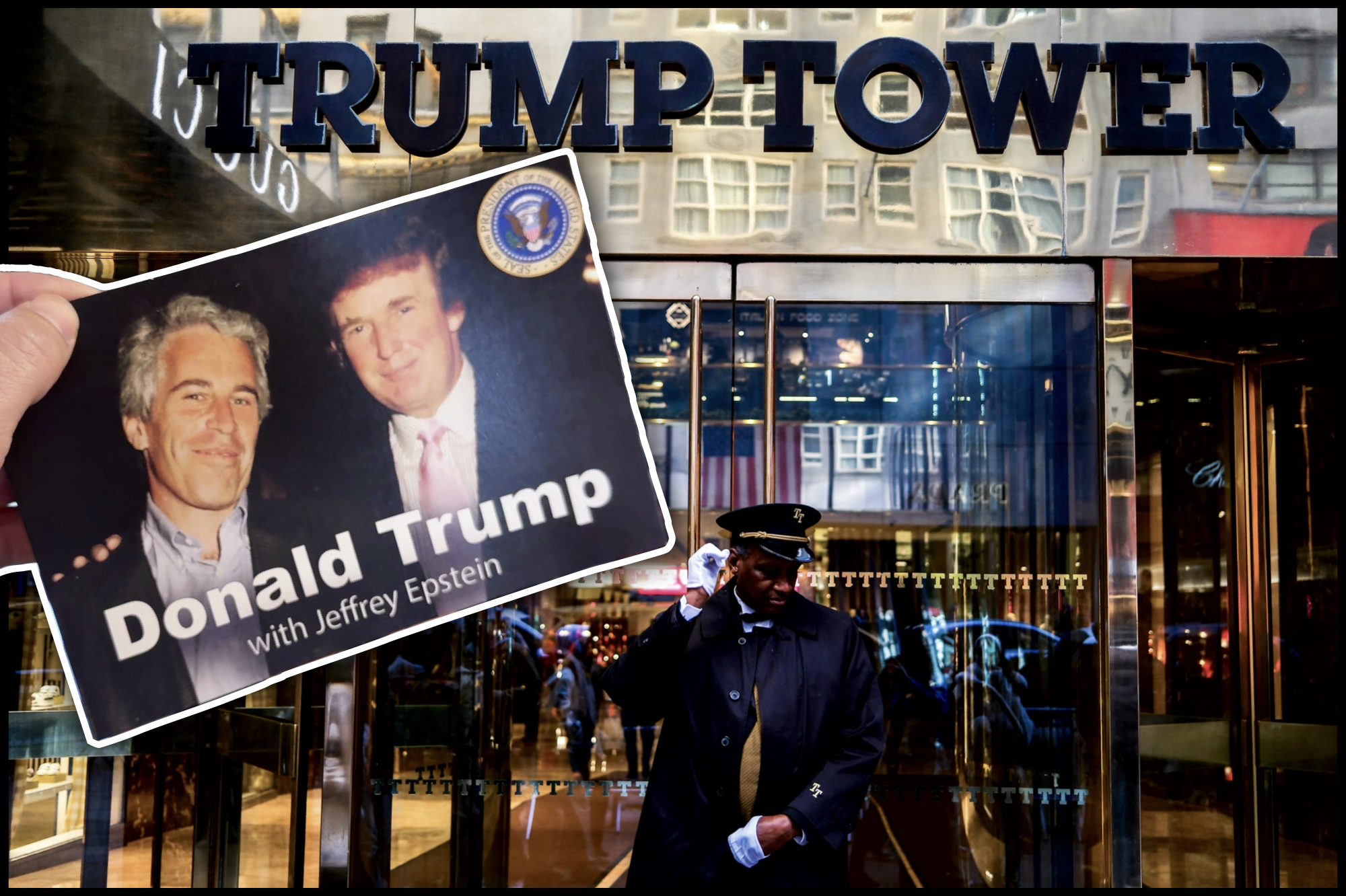 Trump Tower Gift Shop Displays Epstein Postcards in 'Hilarious' Prank