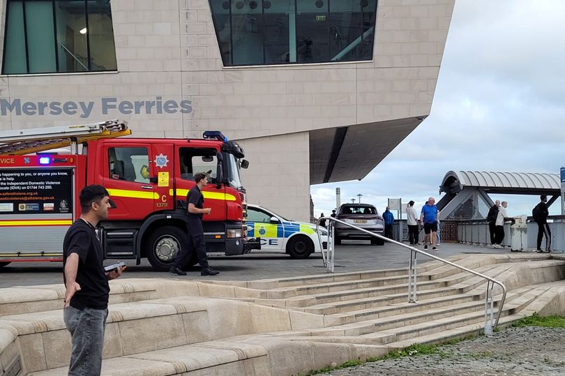 Emergency on the waterfront after person falls in the Mersey