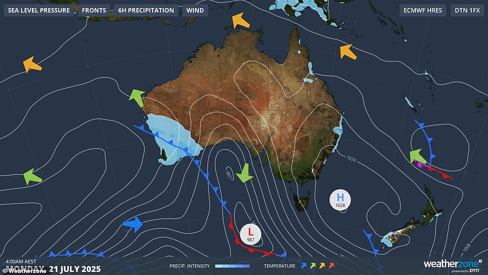 Series of powerful cold fronts to hit Australia