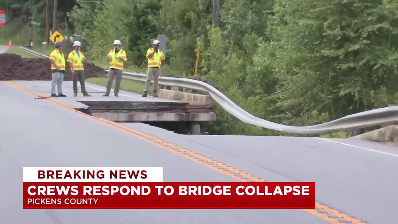 Crews respond to bridge collapse in Pickens Co., officials say