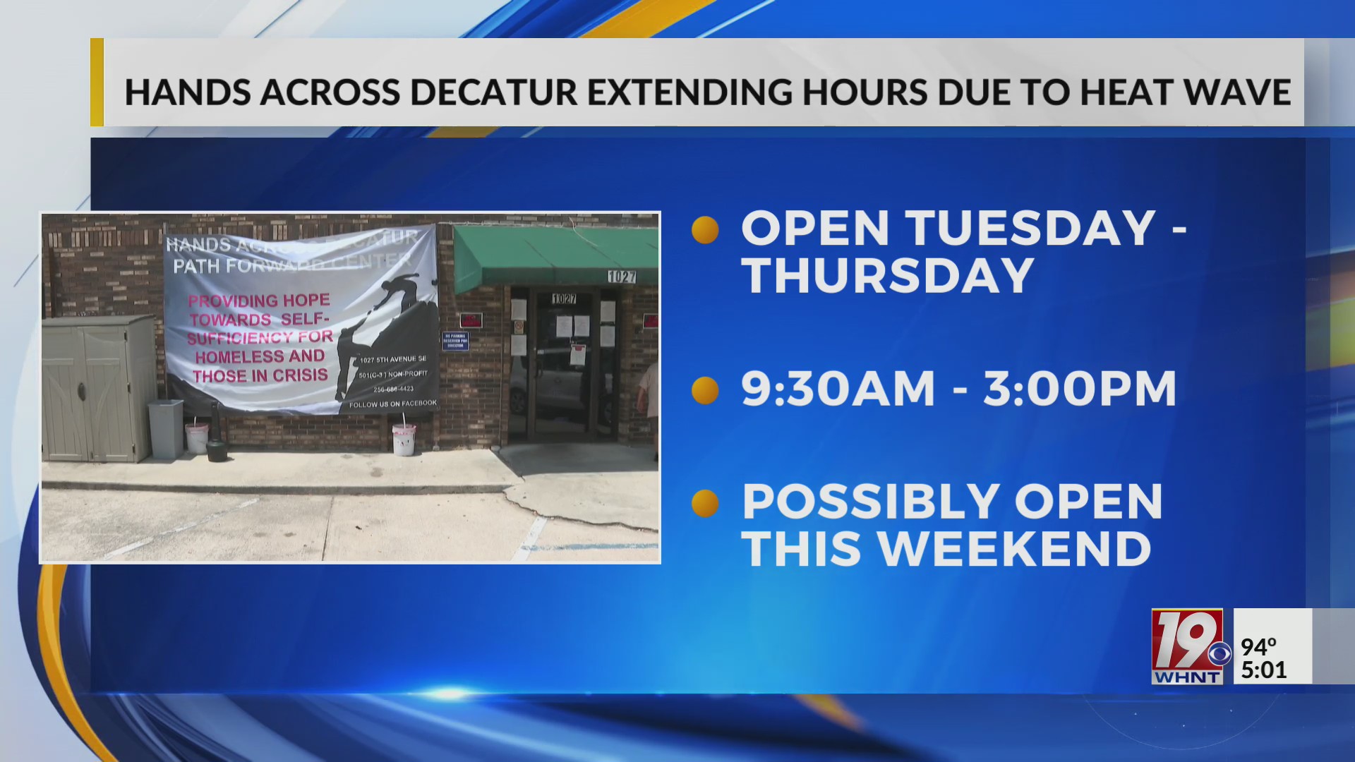Hands Across Decatur Extending Hours Due to Heat | July 21, 2025 | News ...