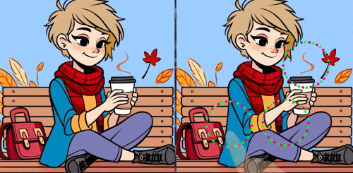 Spot the 3 Differences in Girl Sitting With Her Coffee Beat the 19 ...