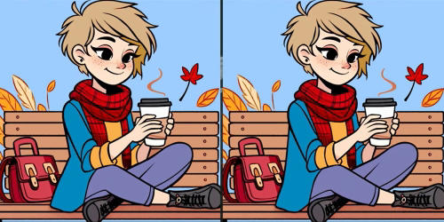 Spot the 3 Differences in Girl Sitting With Her Coffee Beat the 19 ...