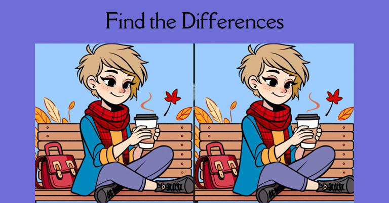 Spot the 3 Differences in Girl Sitting With Her Coffee Beat the 19 ...