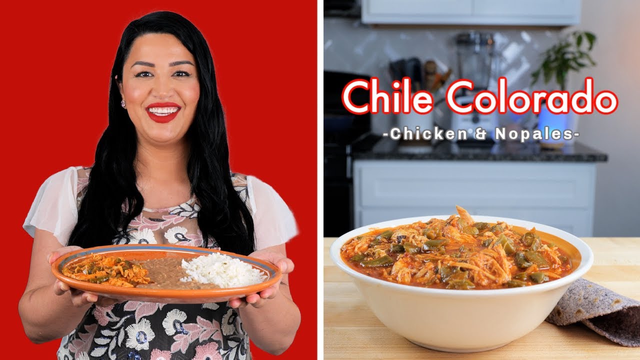 Easy Chile Colorado Chicken with Nopales