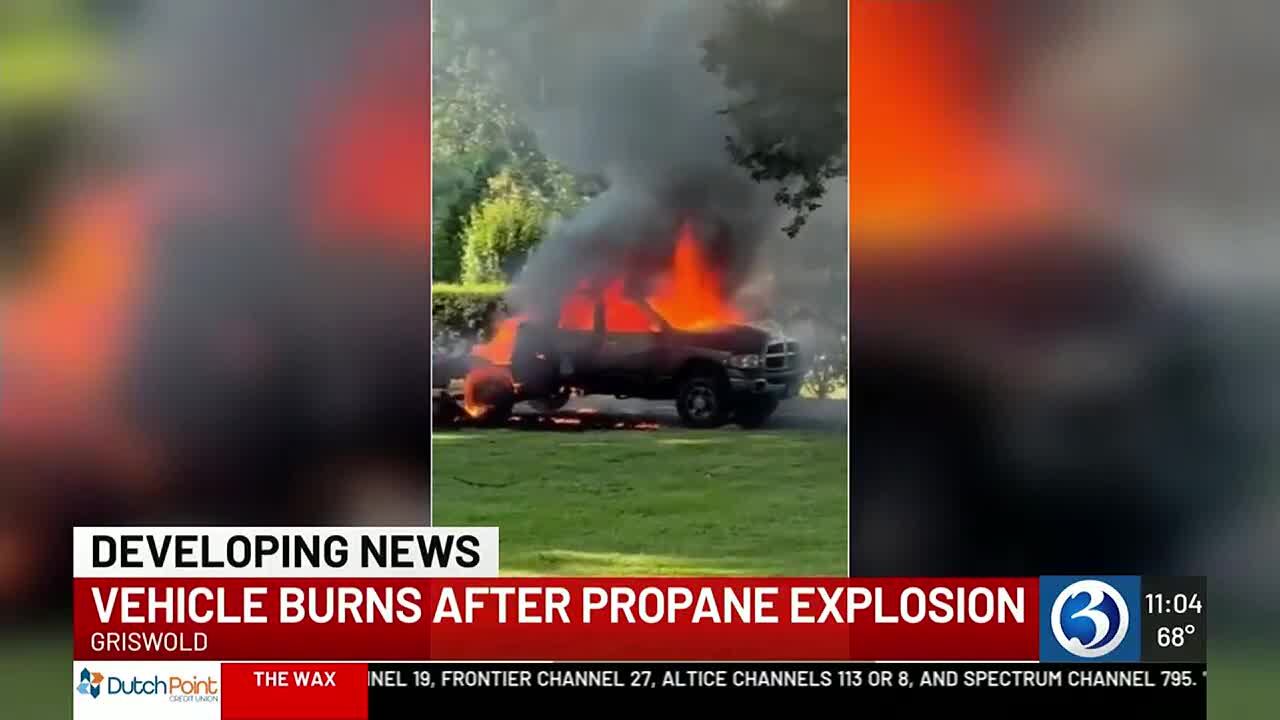 1 hospitalized, after propane tank explosion causes pickup truck to ...