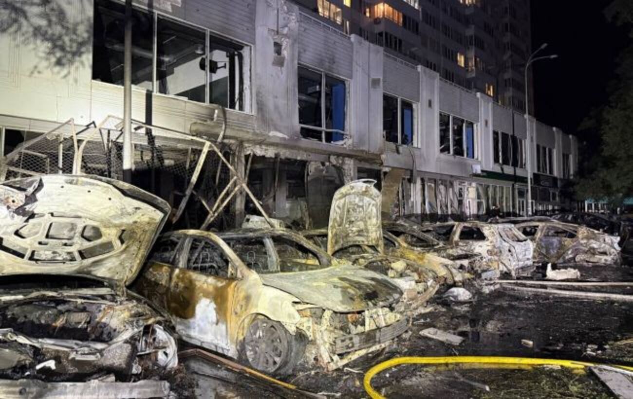 Burnt cars in parking lot, shattered windows – Aftermath of Russian ...