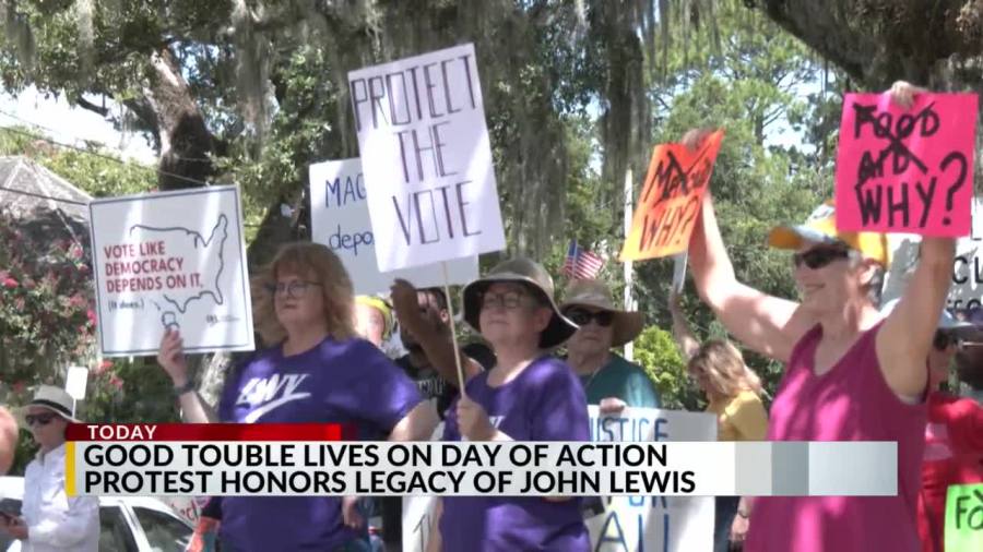 Lafayette activists honor John Lewis’ legacy with community protest
