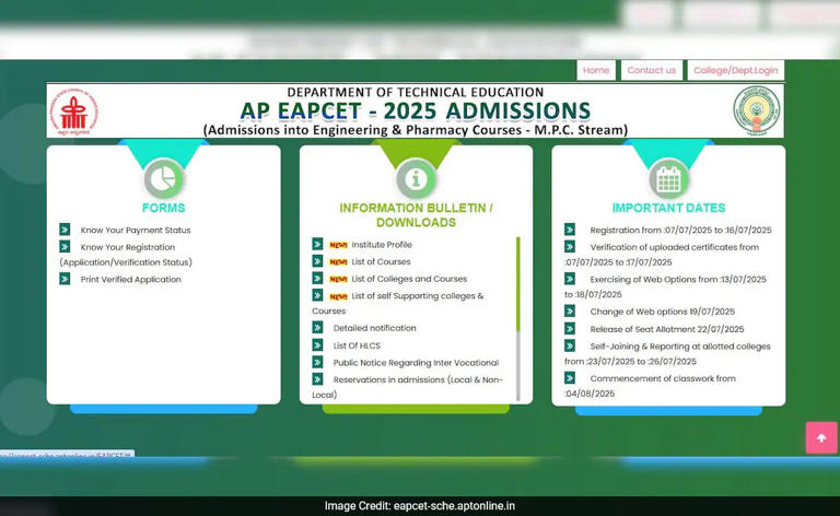 AP EAMCET 2025 Seat Allotment Result To Be Out Today: Check Direct Link ...