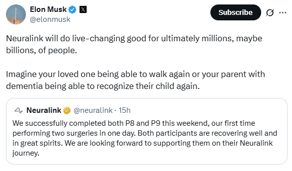 Elon Musk says Neuralink brain implants could help millions reclaim ...