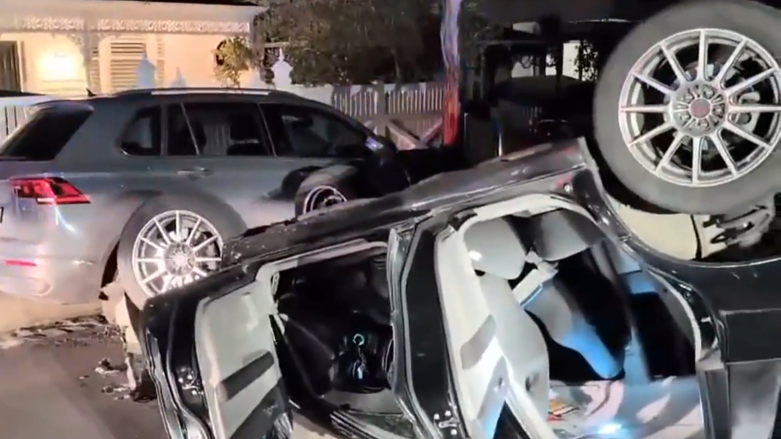 Four teen girls arrested after allegedly stolen car crashes