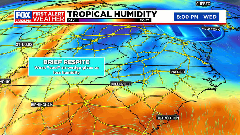 Brief break in the oppressive humidity followed by a surge of dangerous ...
