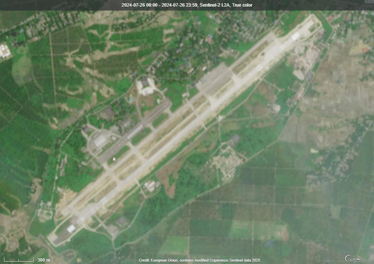 Satellite image shows China's rival strengthening key border air base