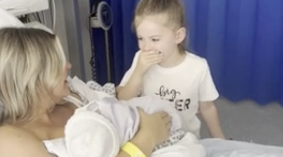 Big Sister Overwhelmed With Emotion Meeting New Baby