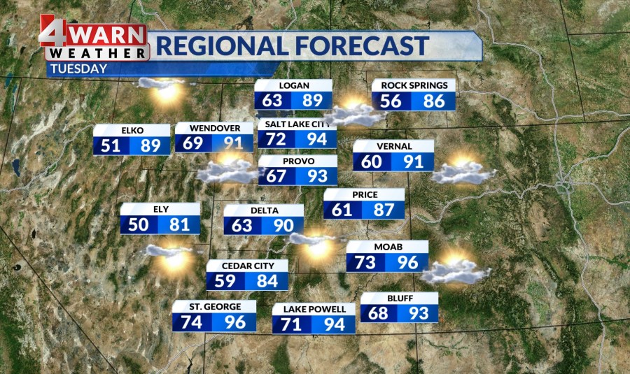 Possible pop-up thunderstorms before warming and drying trend in Utah