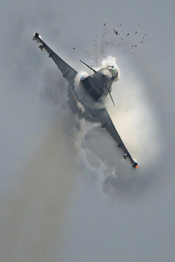 Explosive pictures show bird shattering cockpit of £73m warplane