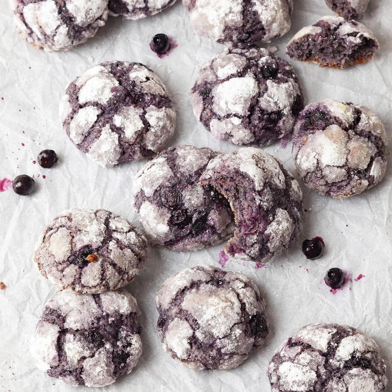 Blueberry Crinkle Cookies