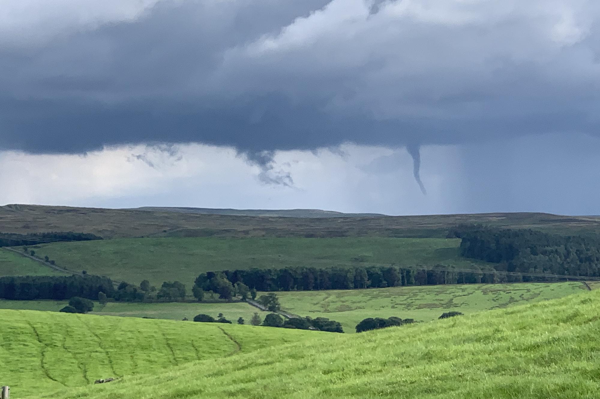 'Tornado-shaped' funnel cloud spotted in Northumberland