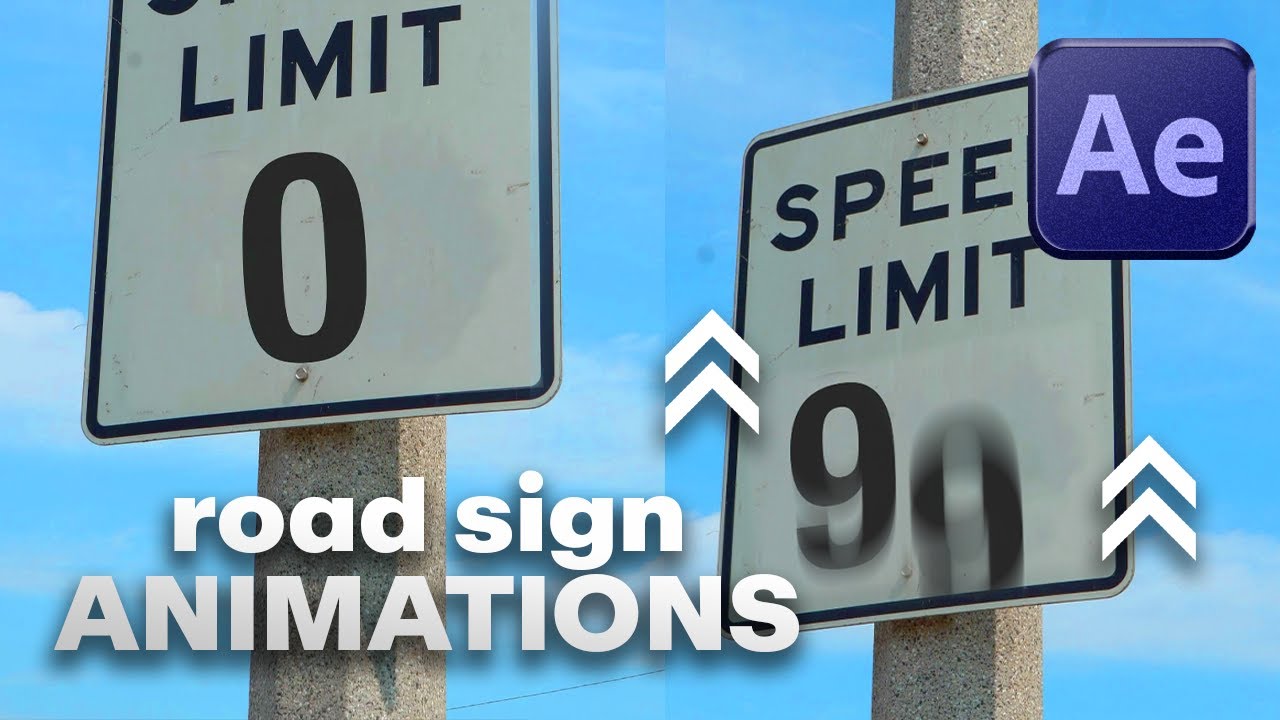 How to Make Animated Road Sign Effect After Effects Tutorial