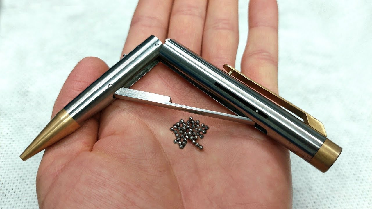 Handmade Pen Gun Uses Magnet and Spring to Launch Steel Bearings